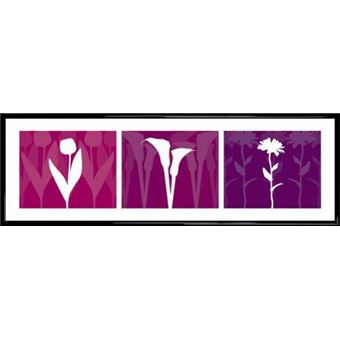 Poster Reproduction Encadré: Fleurs - Silhouette Florale (30x91 cm ...