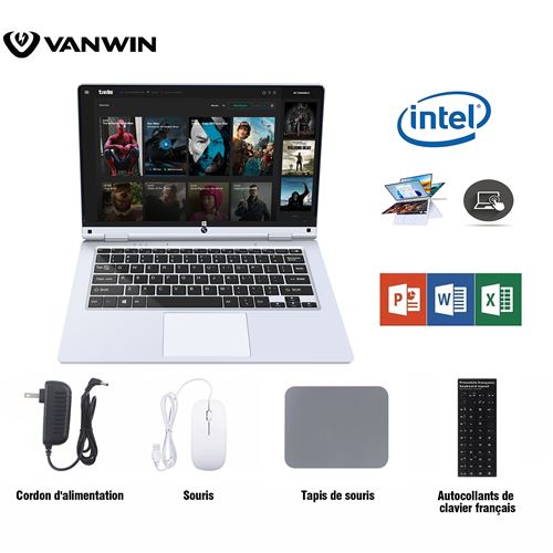 11.6PC Portable Tactile VANWIN Y116 Intel+8Go-256Go+Windows11+WiFi+Bluetooth+Rotation 360 ...
