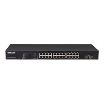 Intellinet 24-Port Gigabit Ethernet PoE+ Web-Managed Switch with 2 SFP ...