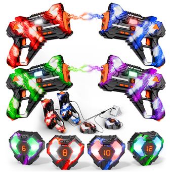 Set de 4 Pistolets Laser Rechargeables avec Gilets Intérieur/Extérieur ...