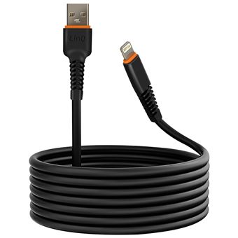 Câble USB vers Lightning Charge 20W 3m pour iPhone iPad LinQ Noir ...