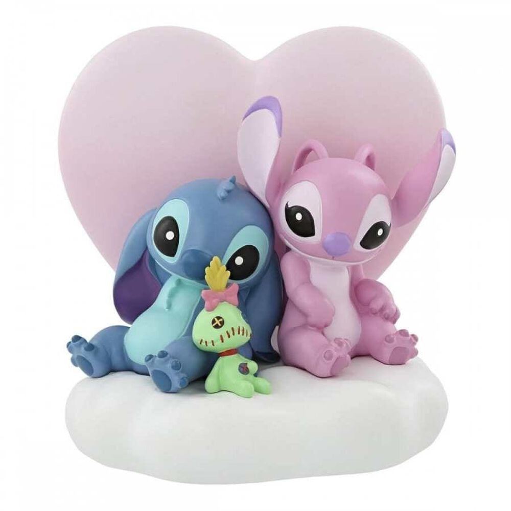 Figurine Disney Stitch et Angel coeur lumineux - Figurine de collection ...