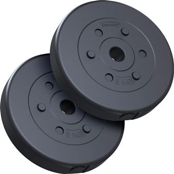ScSPORTS® Set de Disques de Poids - Set de 10 kg, Plaques 2 x 5 kg en ...