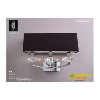 Applique murale Akira avec interrupteur 3 Ampoules E14, chrome poli ...