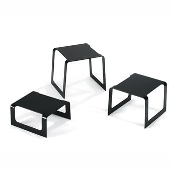 Socle Carré Inox Angles Arrondis - x 3 - Pujadas - Noir - Inox ...