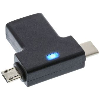 InLine - USB-adapter - USB type A (V) gehoekt naar 24 pin USB-C, micro ...