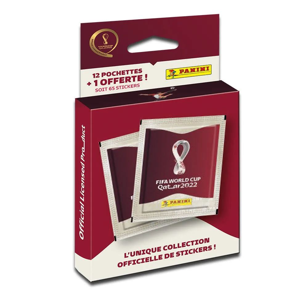 Jeu de cartes Panini World Cup 2022 STK Blister 13 pochettes - Carte à ...