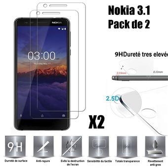 Nokia 3.1-2018 Vitre protection d'ecran en verre trempé incassable ...