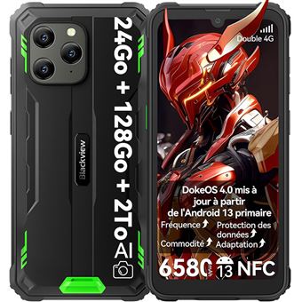 Smartphone Incassable Blackview BV5300 Plus Android 13 6,1 16Go+128Go 6580mAh 13MP IP68 Étanché ...