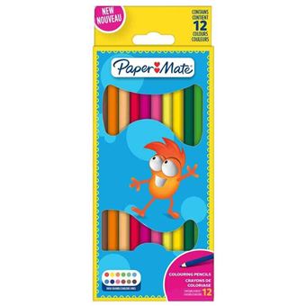 PAPER:MATE Crayons de couleur Kids Colouring, blister de 12 - Crayon de ...
