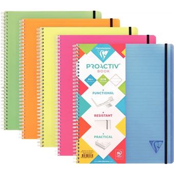 Carnet spirales proactiv'book linicolor format 22,5 x 27,7 cm - blanc ...