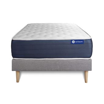 Ensemble matelas Latex et Mémoire de forme ACTILATEX SLEEP 80x200 5zones de confort + sommier ...