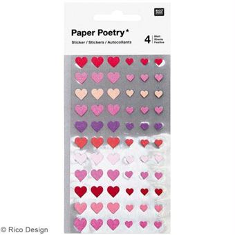 Mini stickers géométriques - Coeurs Roses - 4 planches - Autocollant et ...