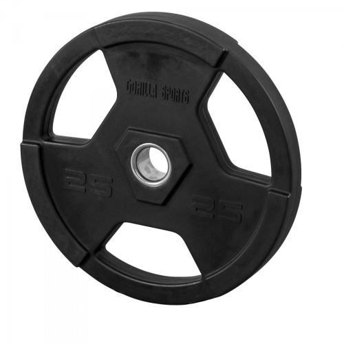 1 x 25kg Poids disques olympiques en fonte rêvetement caoutchouc avec ...