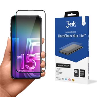 Protection écran 3MK HardGlass Max Lite iPhone 15 Plus / 16 Plus ...