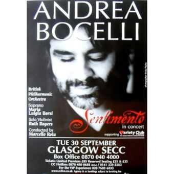 Andrea Bocelli - 51x76 cm - AFFICHE / POSTER - Achat & prix | fnac