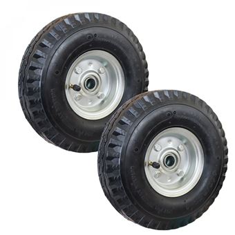 Lot de 2 roues gonflables pour chariot - 4.10 / 3.50-4 - Noir ...