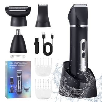 Tondeuse multifonction 4-en-1 HATTEKER HT 597 Cheveux Barbe Nez ...