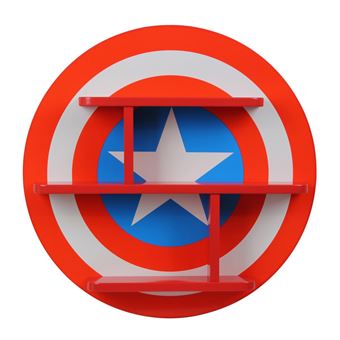 Etagère murale forme logo Captain America - Marvel Avengers - Rouge ...