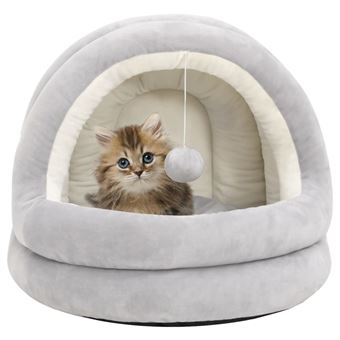 vidaXL Lit pour chat 50x50x45 cm Gris et crème - Paniers et mobilier ...