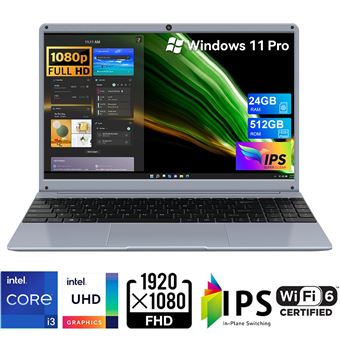 PC Portable VANWIN 24Go RAM 512Go SSD Intel Core i3-5005U Windows 11 ...