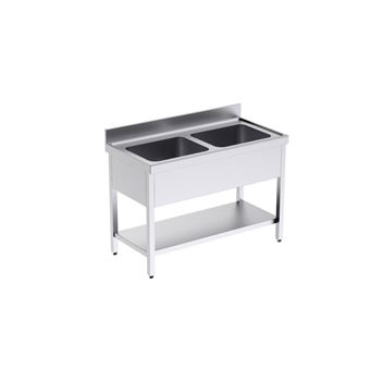 Plonge Inox Professionnelle Double et Etagère Gamme 700 - Distform - Installations cuisine ...