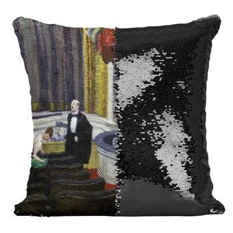 Fabulous Coussin avec Housse Sequin - Paillettes Noir Two On The Aisle ...