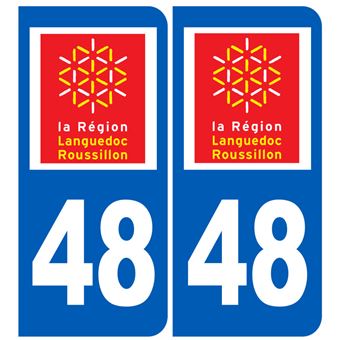 immatriculation 48 (région) - Sticker/autocollant - Autocollant et ...