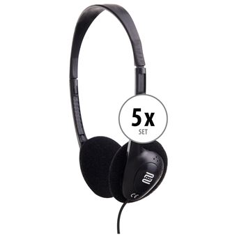 Pronomic KH-10BK casque noir Lot de 5 - Casque audio - Achat & prix | fnac