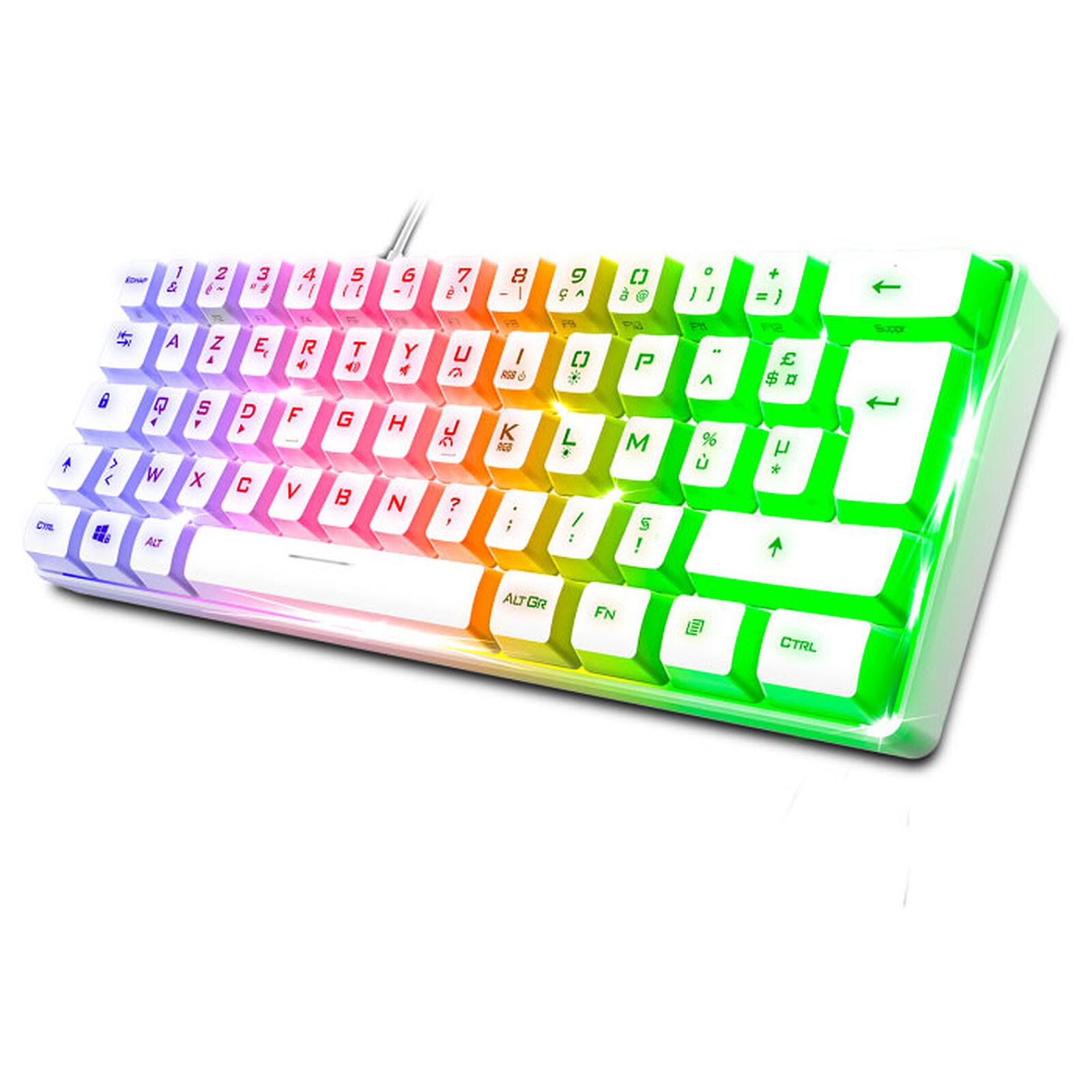 Clavier gaming filaire Semi-mécanique Spirit Of Gamer Pro K2 Blanc ...