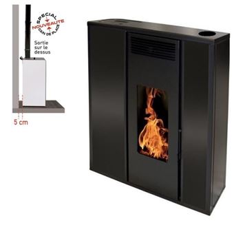 Interstoves Poêle à granules TESSA 10KW Etanche sortie dessus + Conduit ...