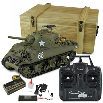 tank Radio commandée char radiocommandé u.s. m4a3 sherman 1/16 ème ir ...