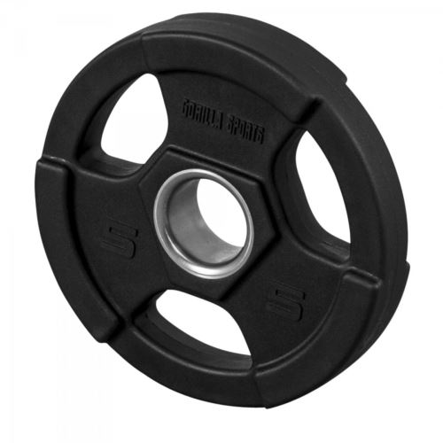 1 x 5kg Poids disques olympiques en fonte rêvetement caoutchouc avec ...