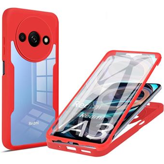 Coque pour Xiaomi Redmi A3 Intégrale Bordure Renforcée Rigide Protection 360° - Rouge - BOOLING ...