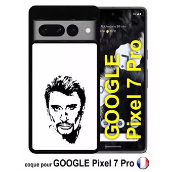 Coque My-Kase pour google Pixel 7 Pro - dessin johnny hallyday noir et ...