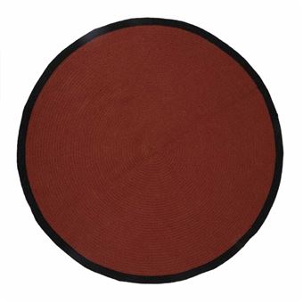 -3€ sur Tapis rond 120 cm en coton terracotta et noir - Tapis de séjour ...
