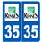immatriculation Rennes 35 - Sticker/autocollant - Autocollant et ...