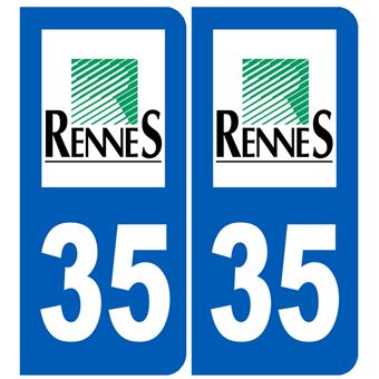 immatriculation Rennes 35 - Sticker/autocollant - Autocollant et ...