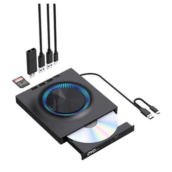 LINFE Lecteur Blu-ray externe, lecteur portable UHD BD/DVD, graveur de ...