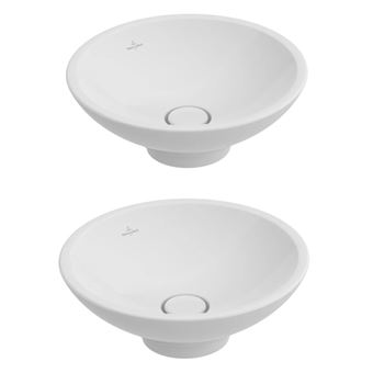 -326€40 sur Lot de deux vasques rondes à poser Loop & Friends, 43 x 43, Blanc CeramicPlus ...