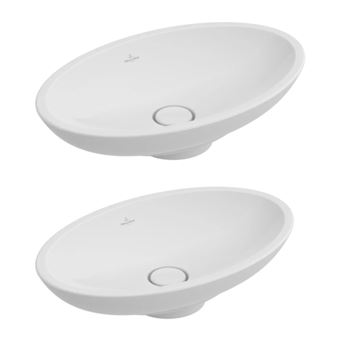 -382€27 sur Lot de deux vasques ovales à poser Loop & Friends, 58,5 x 38, Blanc CeramicPlus ...