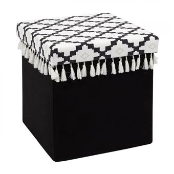 MINECRAFT - Pouf-Coffre Pliable Noir Motif Géométrique - Altobuy - Pouf ...