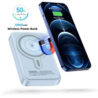 Batterie Externe Magsafe 10000mAh Magnétique sans Fil Charge Rapide PD 22.5 W avec écran LED ...