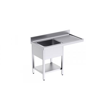 Plonge Inox Gamme 700 Egouttoir à Droite avec Etagère et Espace pour Lave-Vaisselle - Distform ...