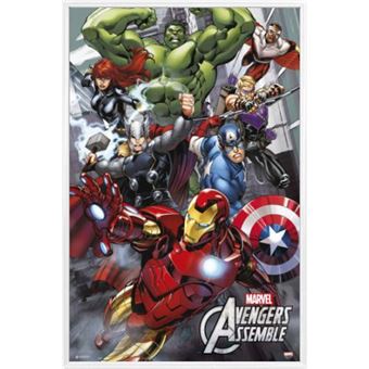 Poster Encadré: Avengers - Assemble, Marvel (91x61 cm), Cadre Plastique ...