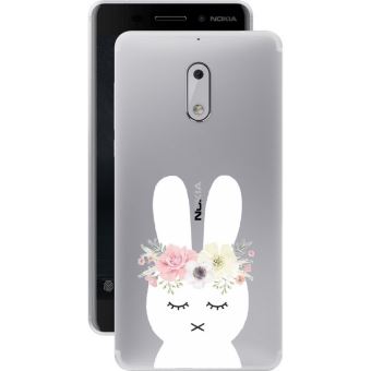 Coque Nokia 6 lapin fleur rabbit cute kawaii transparente - Coque et ...