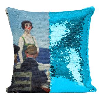 Fabulous Coussin avec Housse Sequin - Paillettes Turquoise Soir Bleu ...