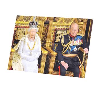 Fabulous Tableau décoratif en toile Reine Elisabeth II et Prince Philip ...