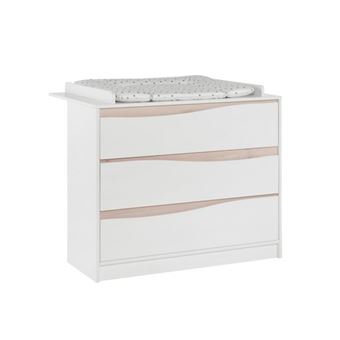 Geuther Commode à langer Wave coloris Blanc et bois - Commode et table ...