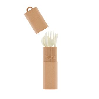 Kit de couverts nomade latte - Bini - Beige - Bio-sourcé - Ustensile de ...